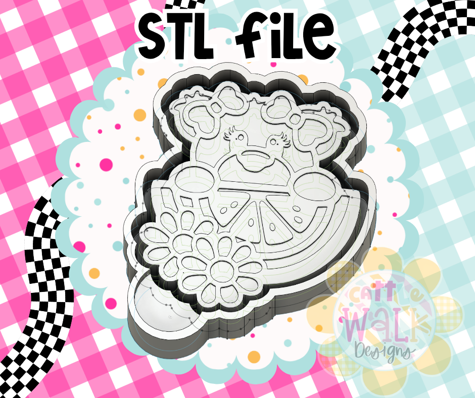 Bear Lemon Slice STL File | Summer Freshie Mold Design – Cattle Walk ...
