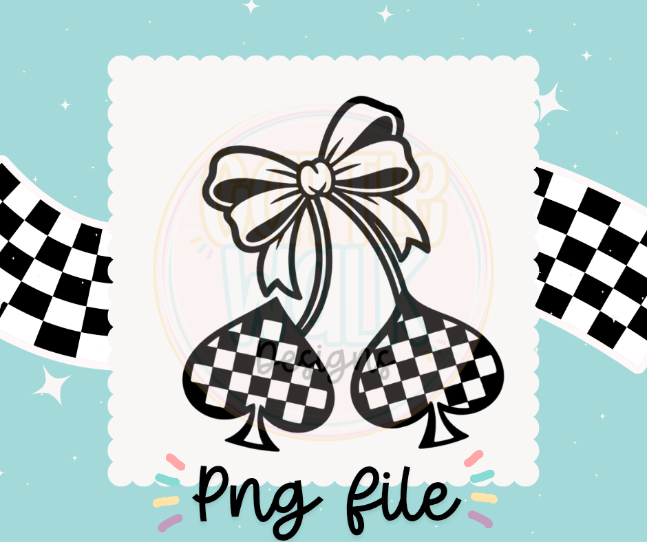 ♠️🎀 Checkered Spade Bow PNG – Digital Download 🎀♠️ – Cattle Walk Designs